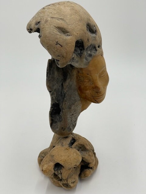 Sycamore Burl, Wood Carving, Carving of a Face, Hand Carved Wood, Wood ...
