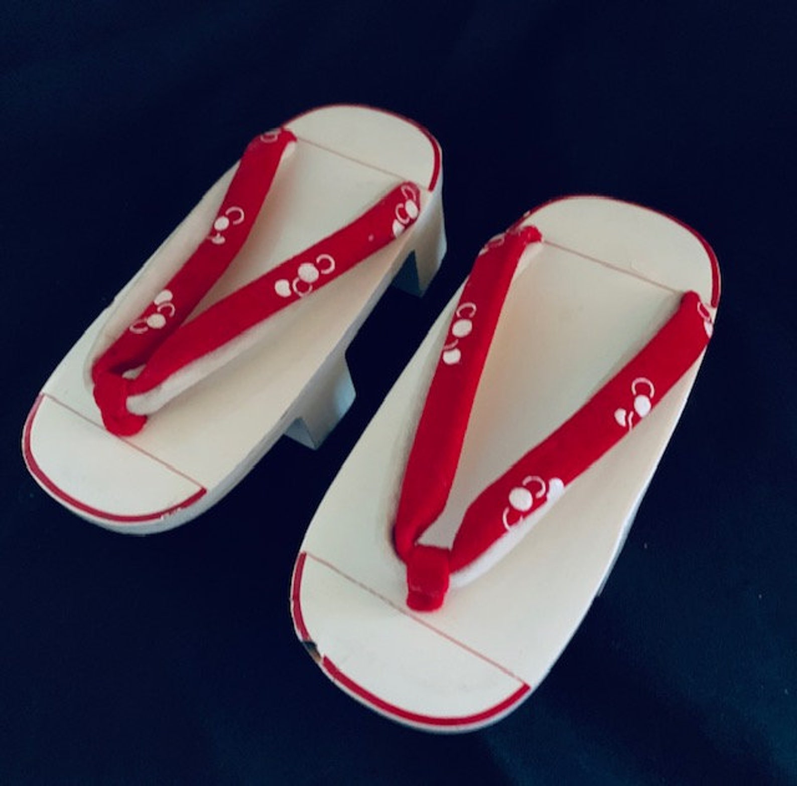 Vintage Japanese Wooden Lacquer Geisha Sandals Shoes 1940s/50s Slipper ...