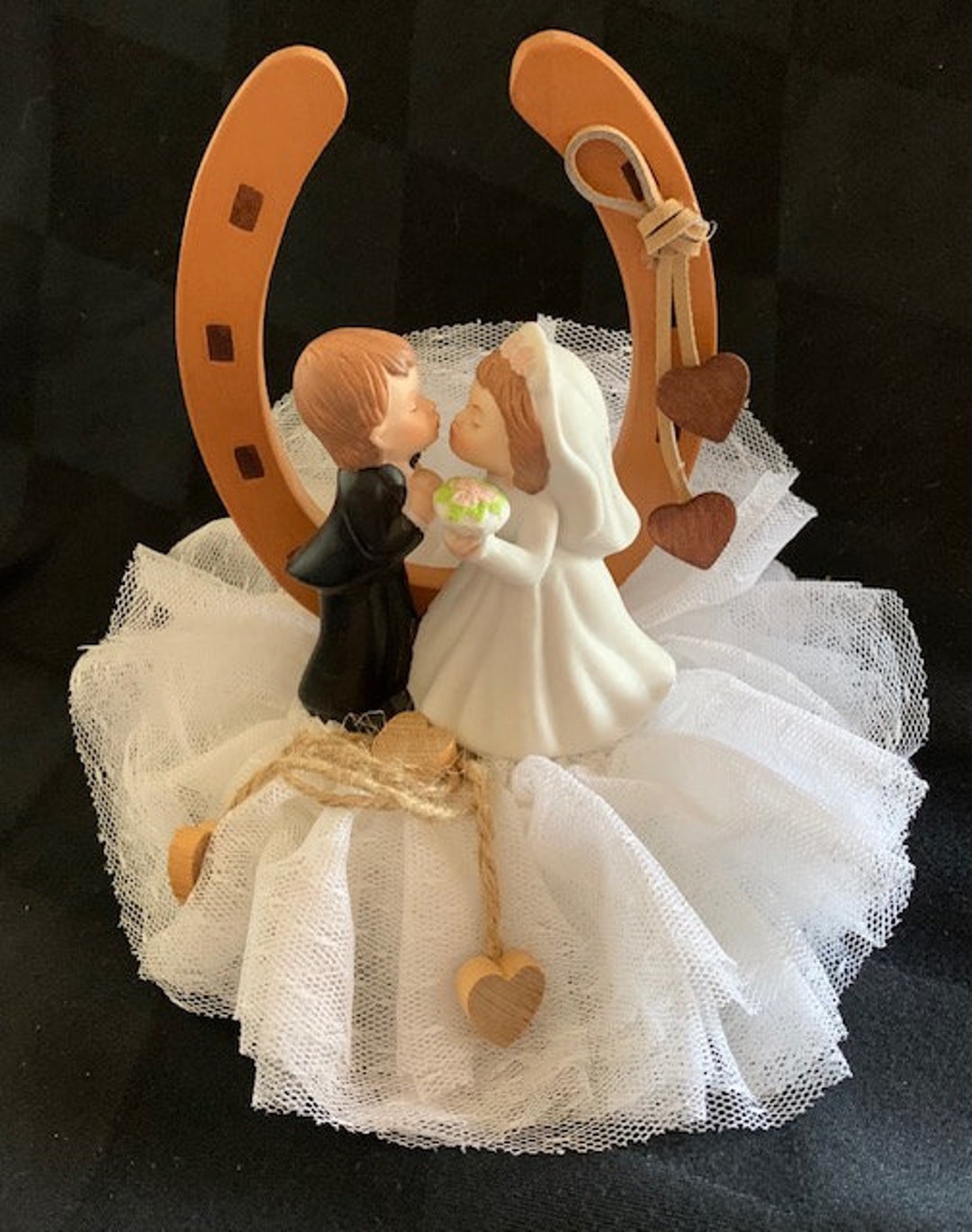 Western Wedding Cake Topper, Horse Shoe, Cowboy, Rope, Boots, Lace - Etsy