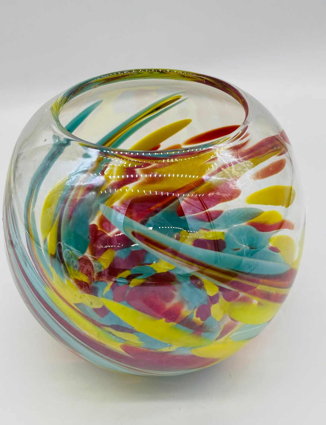 Handblown Multicolor Vase - Etsy