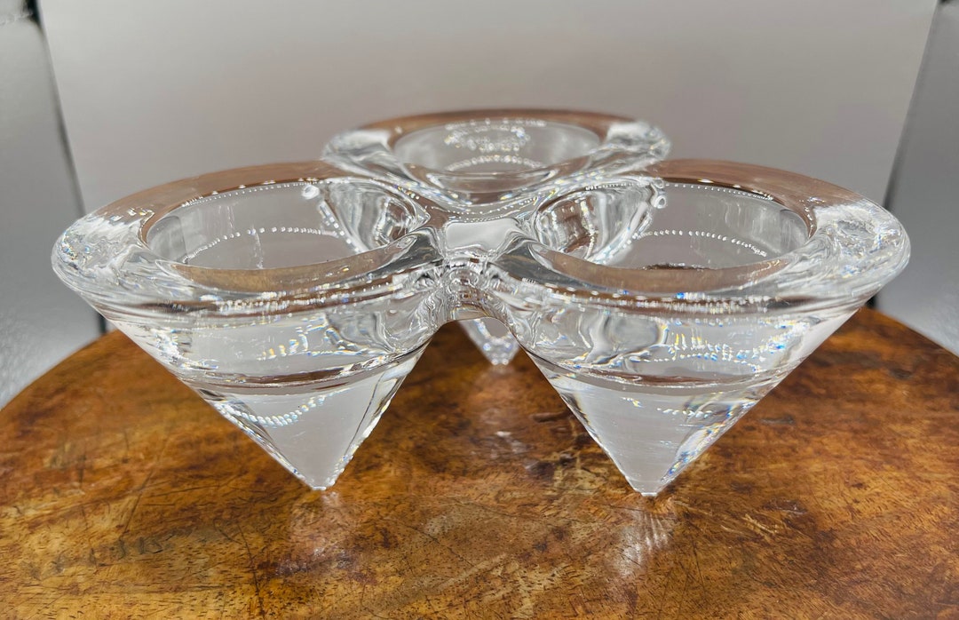 Thick Inverted Cone Shaped, Tri-angular Pattern & Connected Clear Glass ...