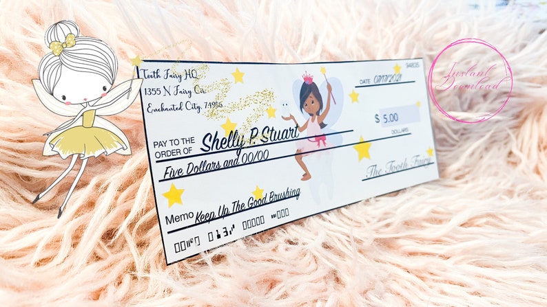 Editable Tooth Fairy Check - Etsy