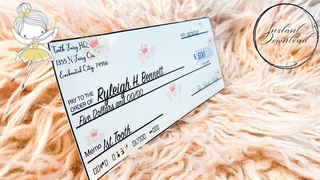 Editable Tooth Fairy Check - Etsy