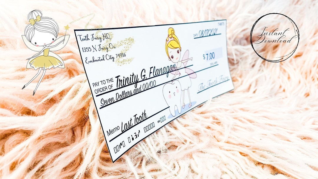Editable Tooth Fairy Check - Etsy