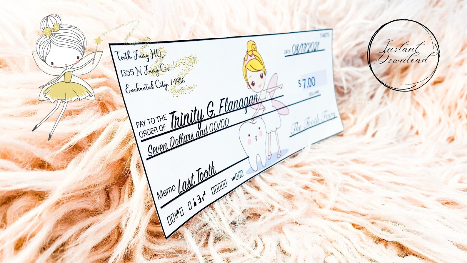 Editable Tooth Fairy Check - Etsy