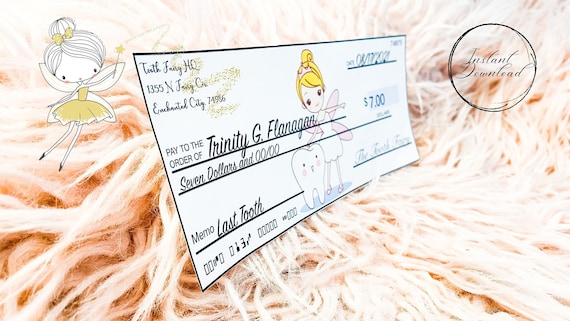 Editable Tooth Fairy Check - Etsy