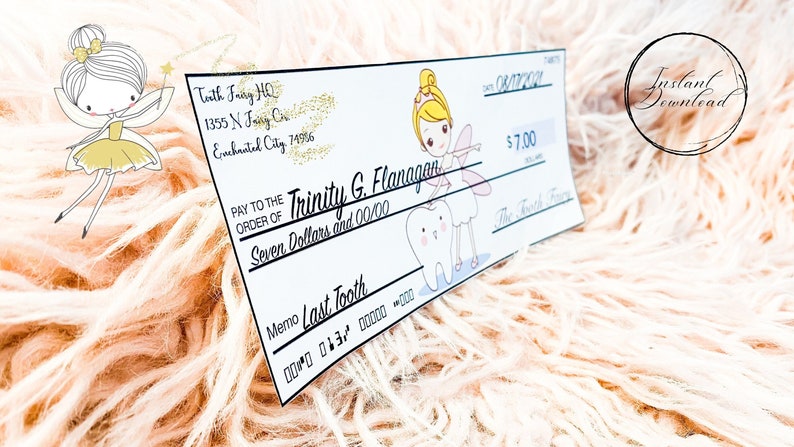 Editable Tooth Fairy Check - Etsy