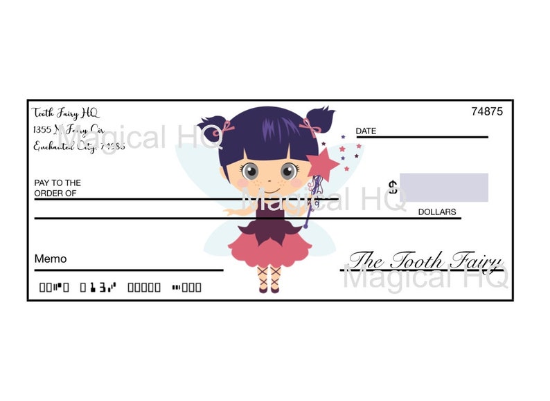Editable Tooth Fairy Check - Etsy