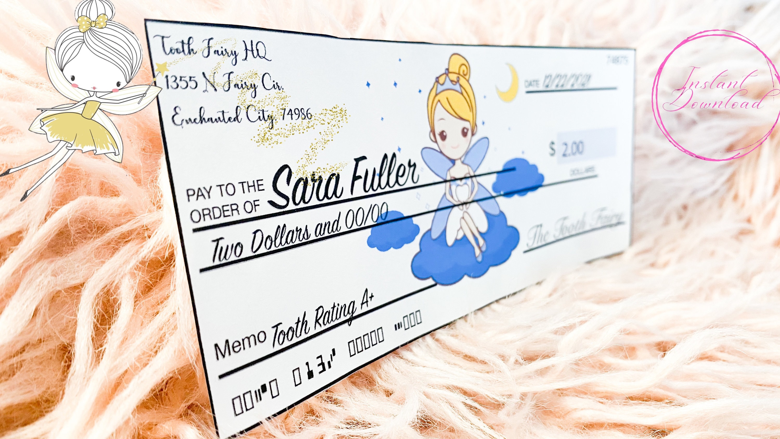 Editable Tooth Fairy Check - Etsy