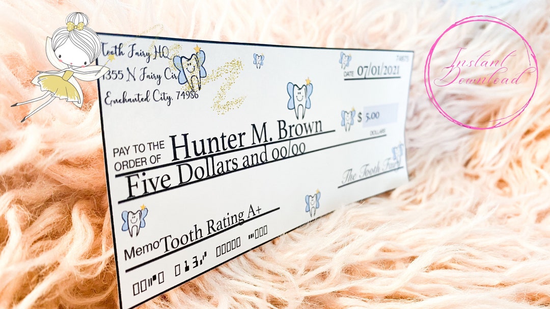 Editable Tooth Fairy Check - Etsy