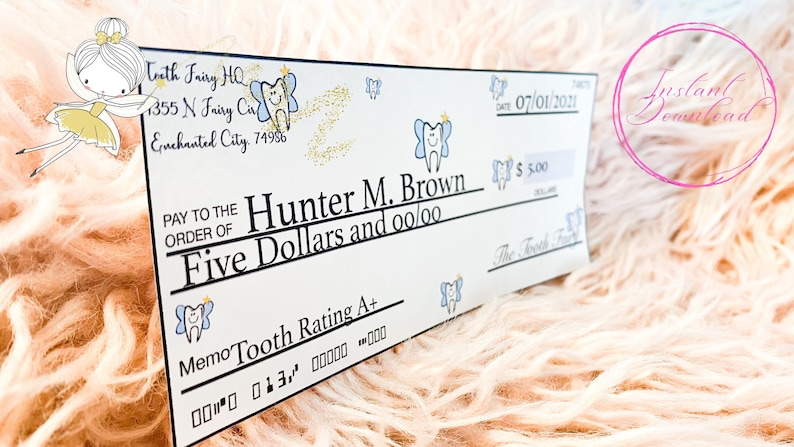 Editable Tooth Fairy Check - Etsy