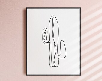 Cactus Line Art - Etsy
