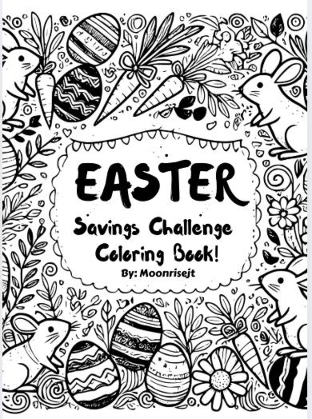 Easter Zen Savings Challenge Coloring Book – Fun & Relaxing Way to Save ...