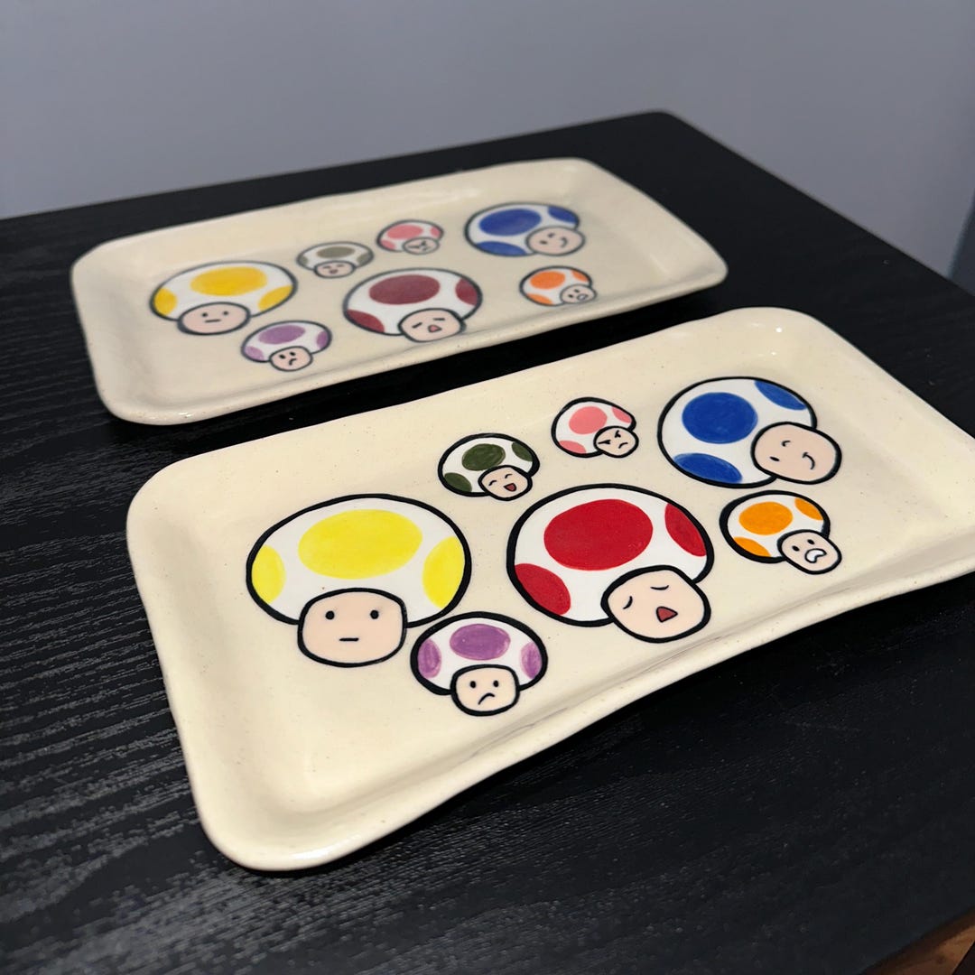 Hand-painted Toad Emotion Tray Super Mario, 2 Styles Available - Etsy