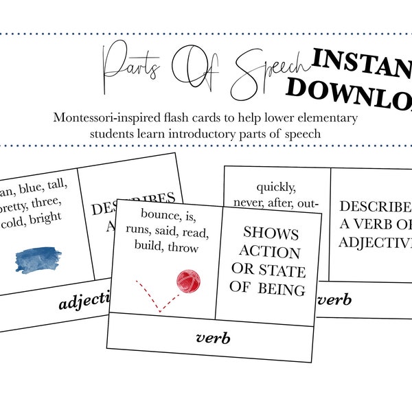 Montessori Parts of Speech - Etsy