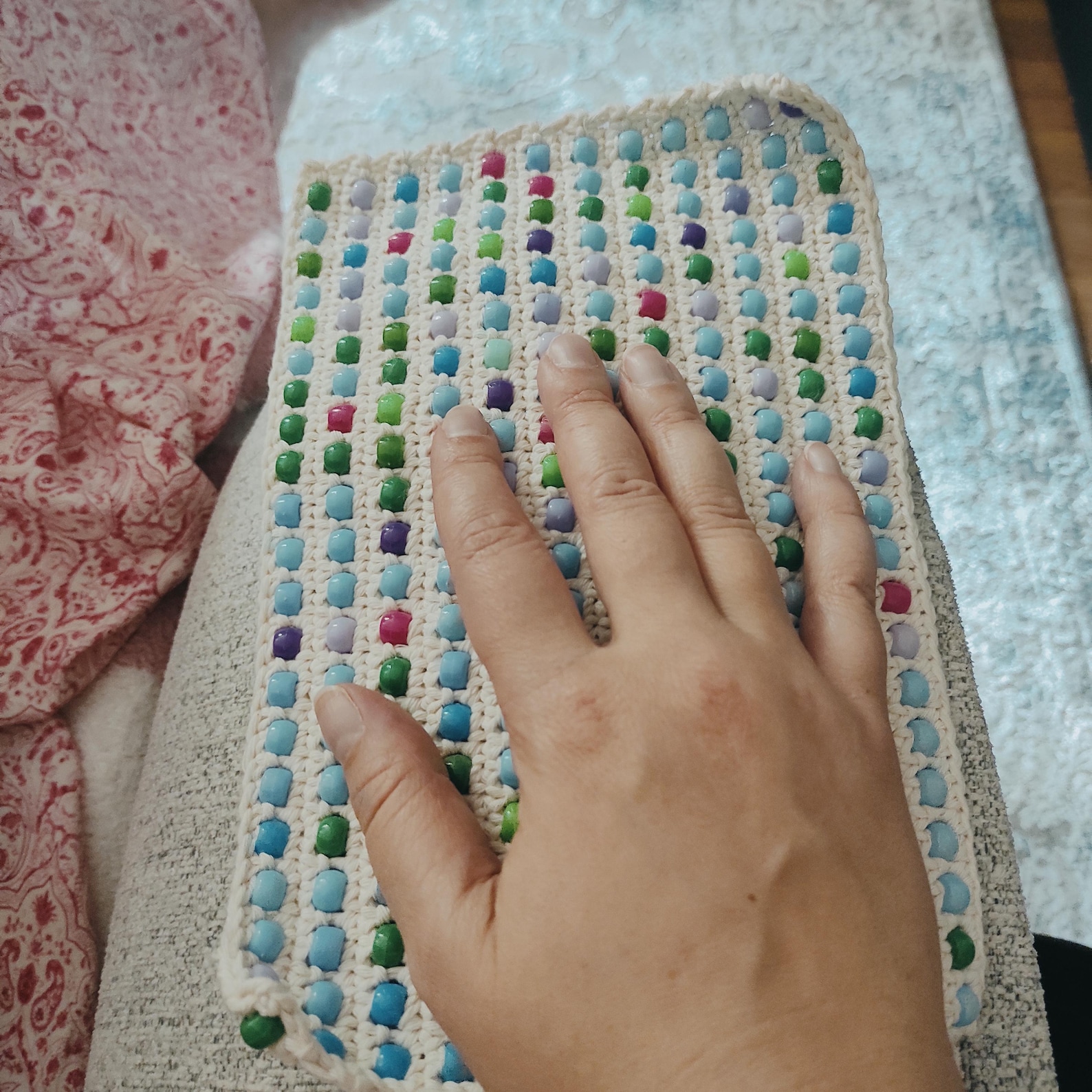 Stim Busy Hands Activity Mat With Rolling Beads Hand Sensory Rolling ...
