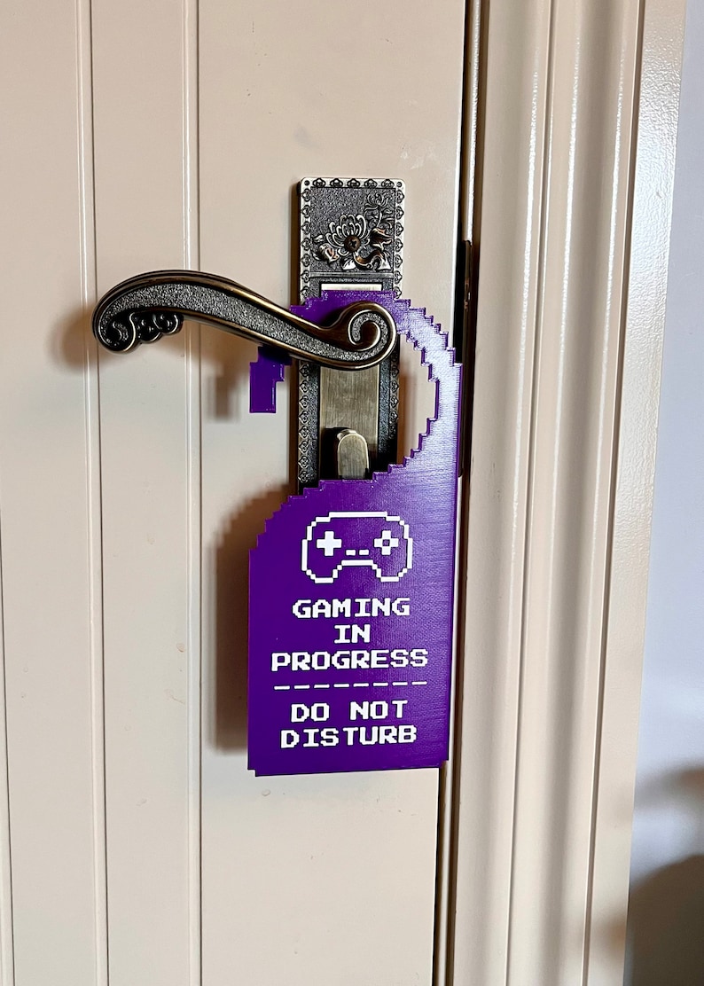 Do Not Disturb Gaming in Progress Sign Door Hanger Gift for Bestie ...