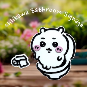 Chiikawa Toilet Sign Bathroom Decor Cute Kawaii Gift Chiikawa Universe ...