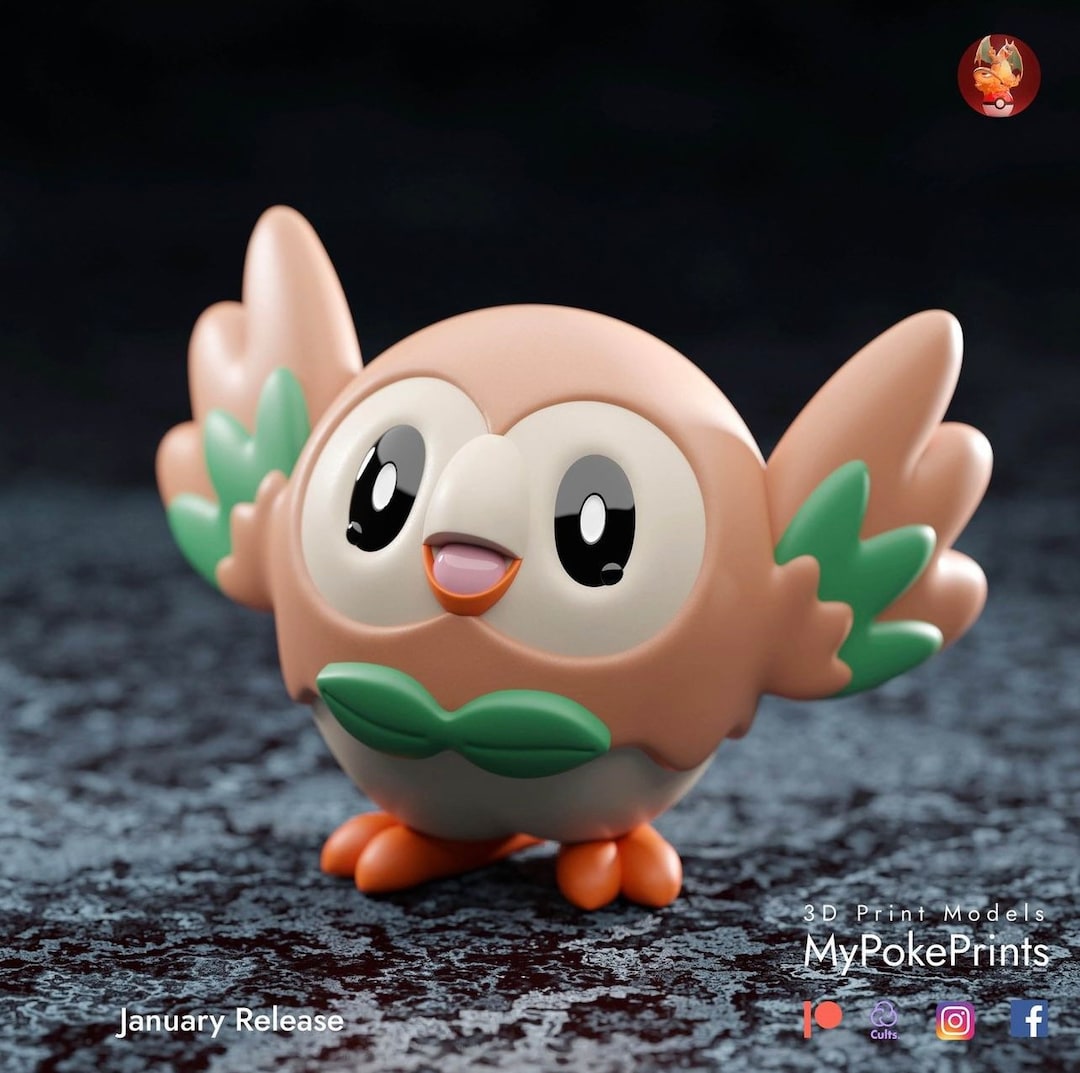 Rowlet Gen 7 Starters Pokémon 3D Printed Model Pokémon - Etsy Singapore