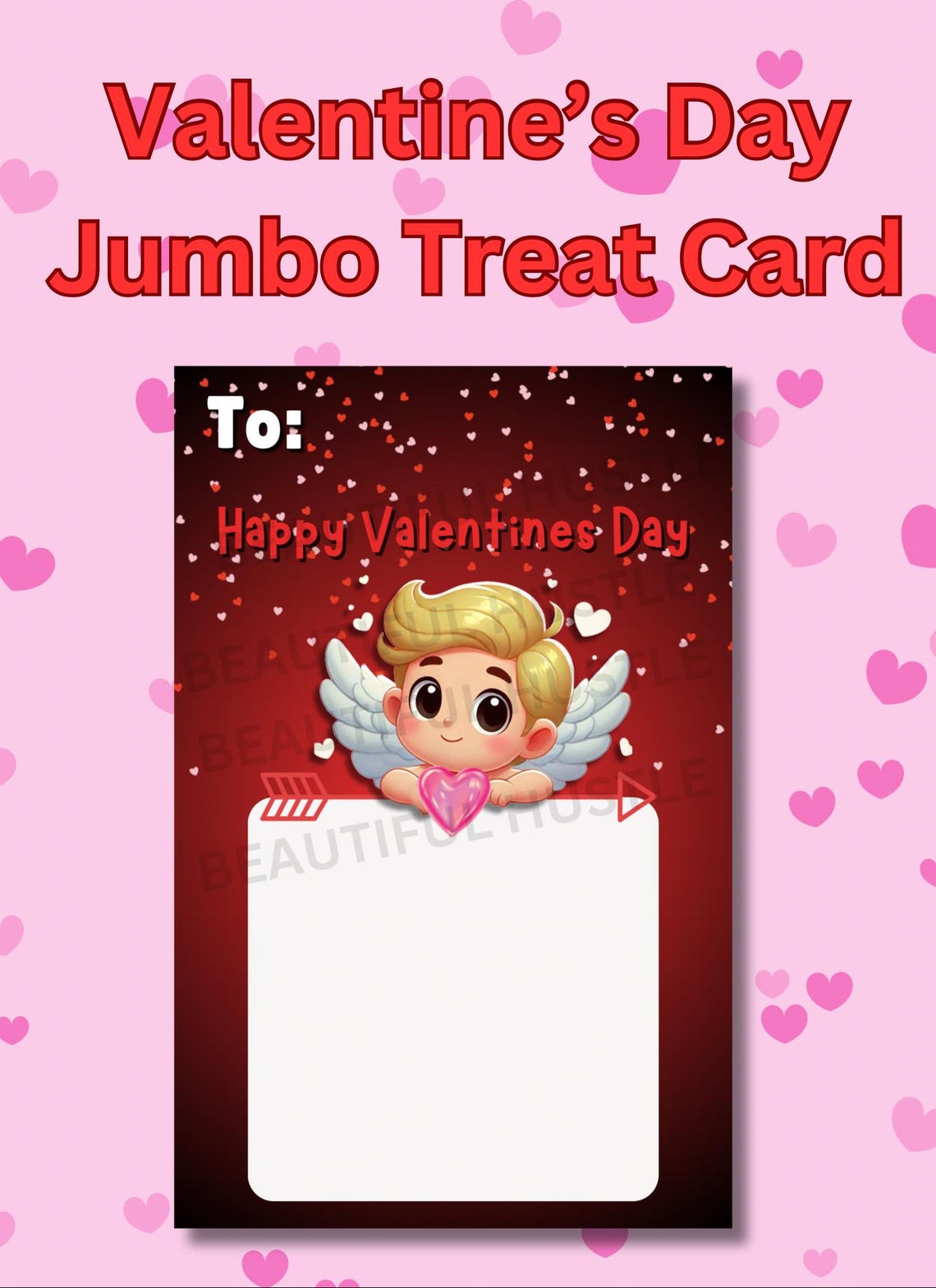 Valentines Day Jumbo Card Template, Canva, Printable - Etsy