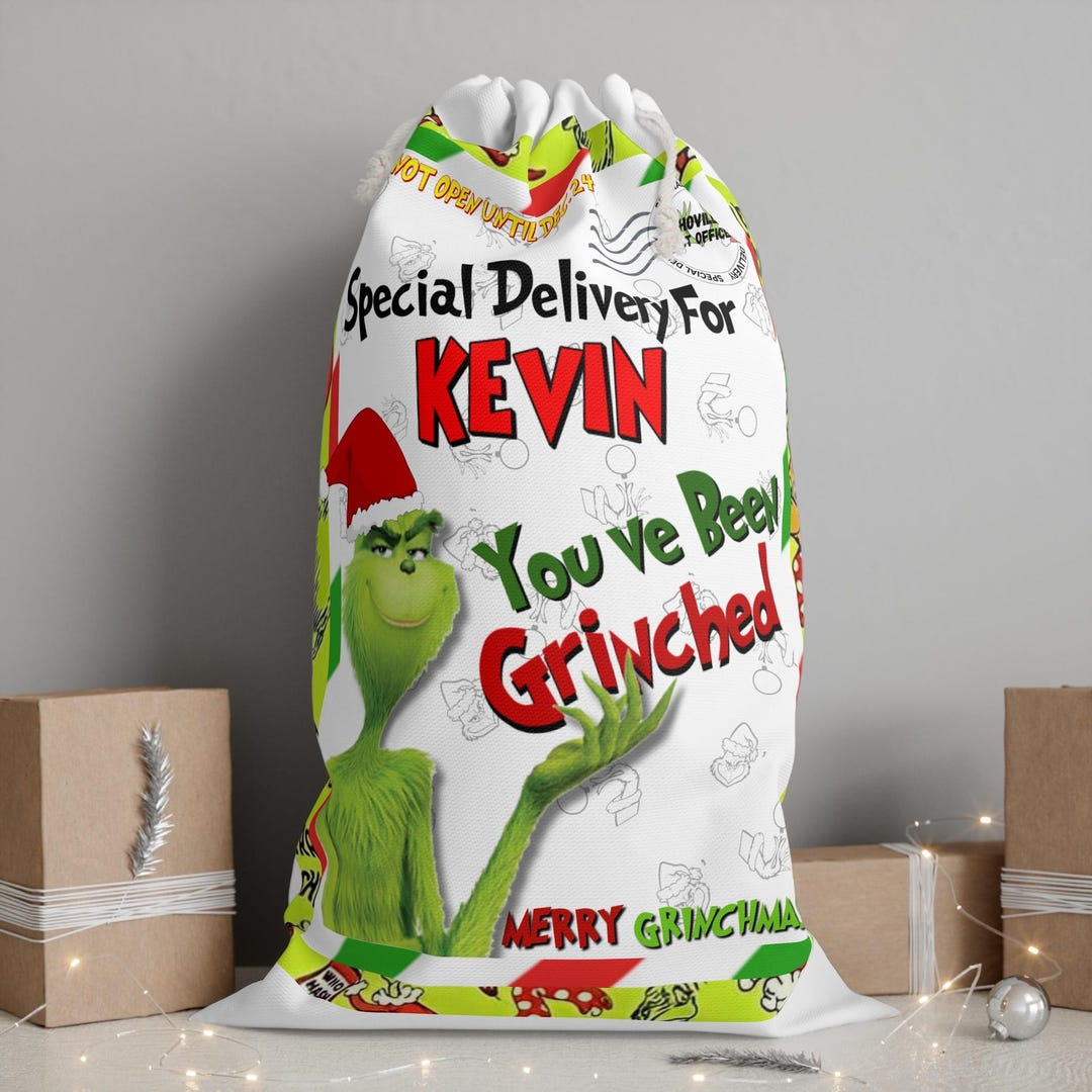 Grinch Santa Sack Template, Printable Christmas Design (digital ...