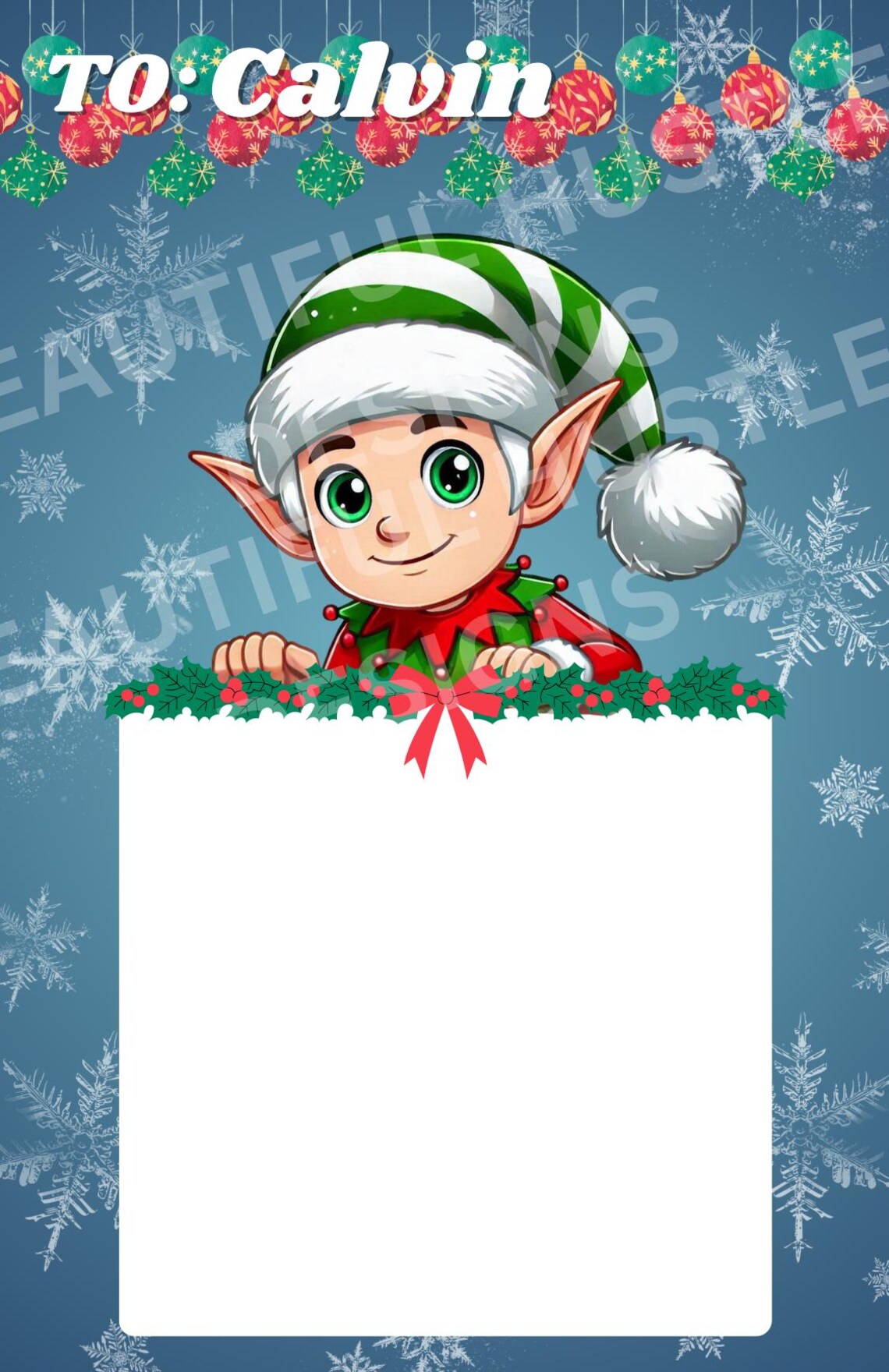 Jumbo Christmas Card Template, DIY, Canva - Etsy