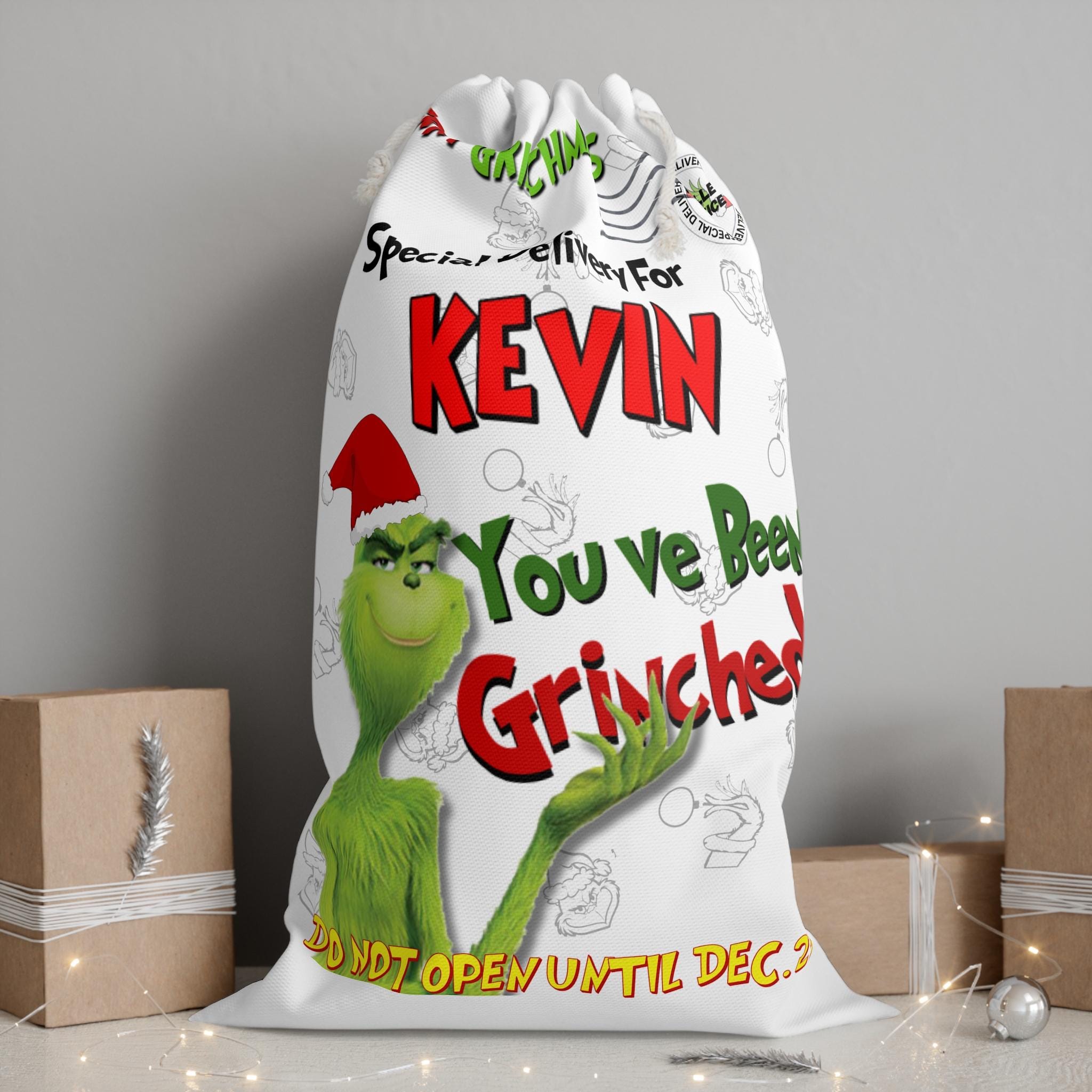Grinch Santa Sack Template, Printable Christmas Design (digital ...