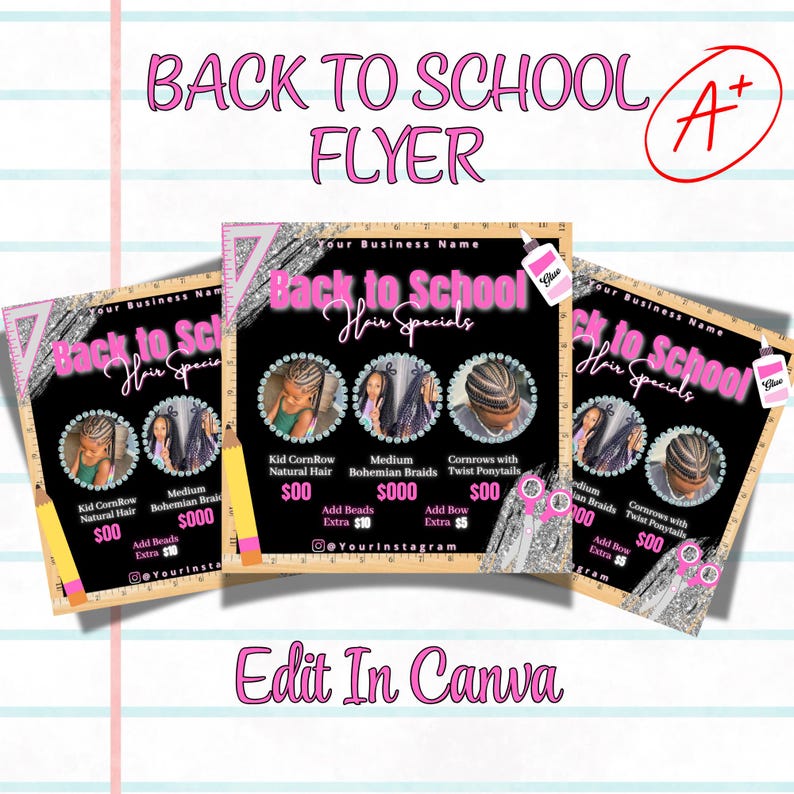 Back to School Template Flyer, DIY, Canva - Etsy