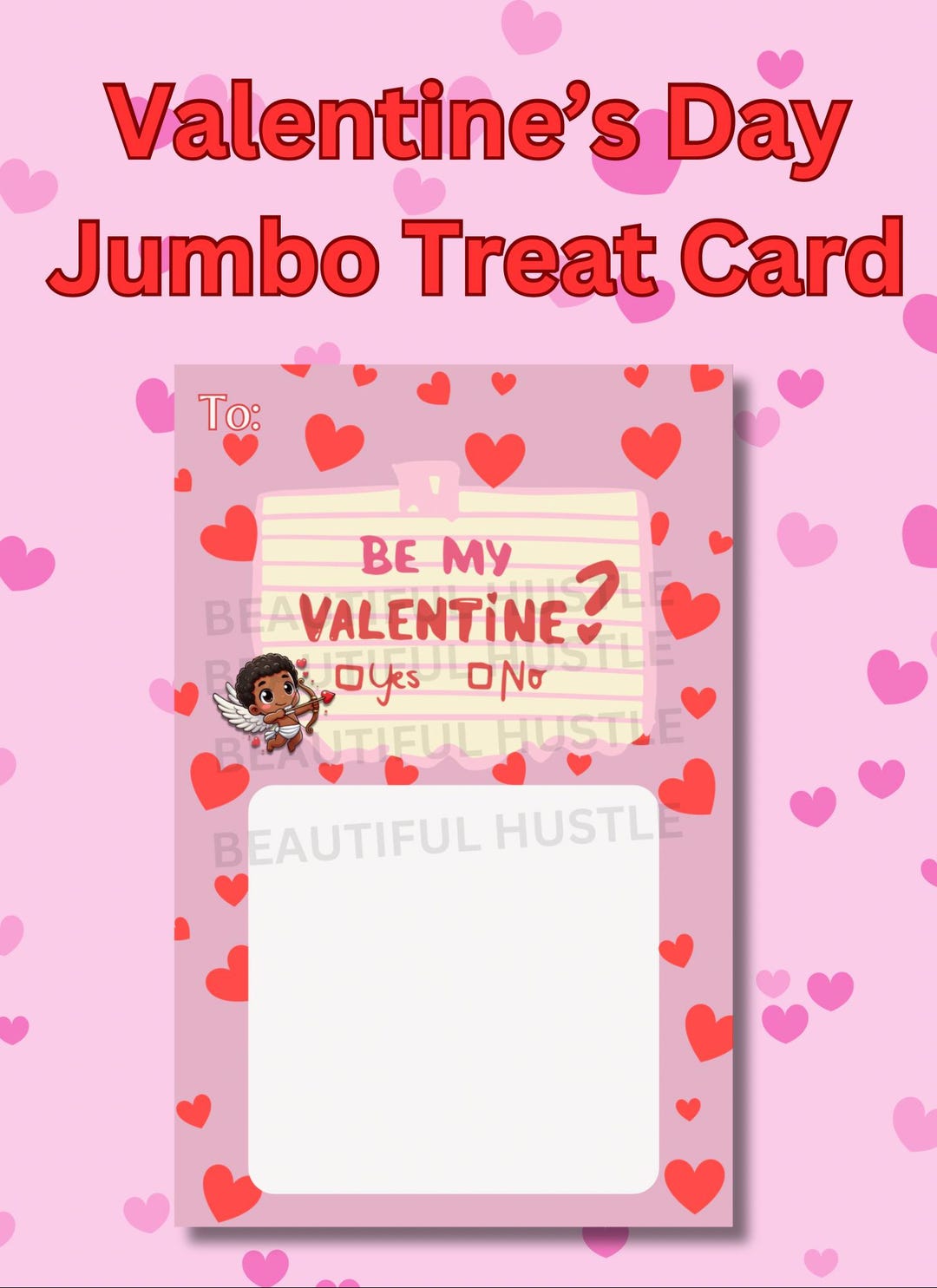 Valentine's Day Jumbo Treat Card Template (printable PDF) - Etsy