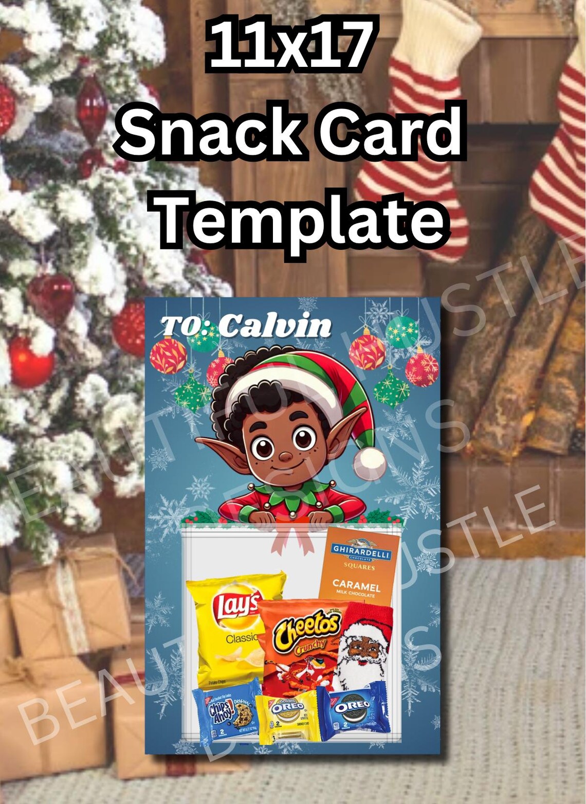 Jumbo Christmas Card Template, Canva, DIY - Etsy