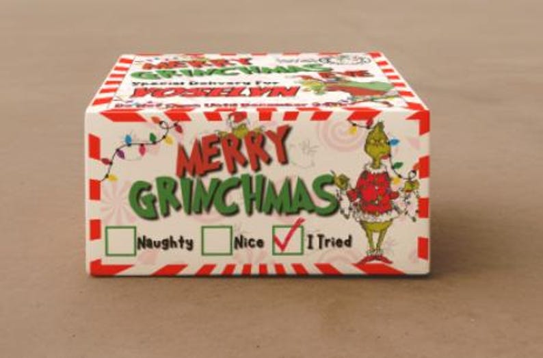 Grinchmas Eve Box Template: Personalized Christmas Box (canva Editable ...