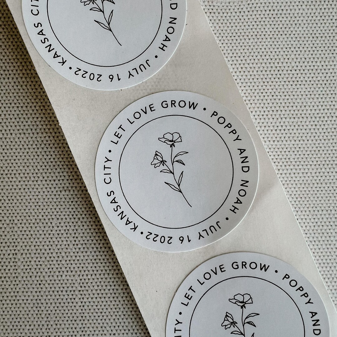 Let Love Grow Stickers: Seed Packet Favor Labels - Etsy
