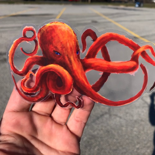 Octopus Sticker Octopus Sticker Sea Creature Sticker Fish - Etsy