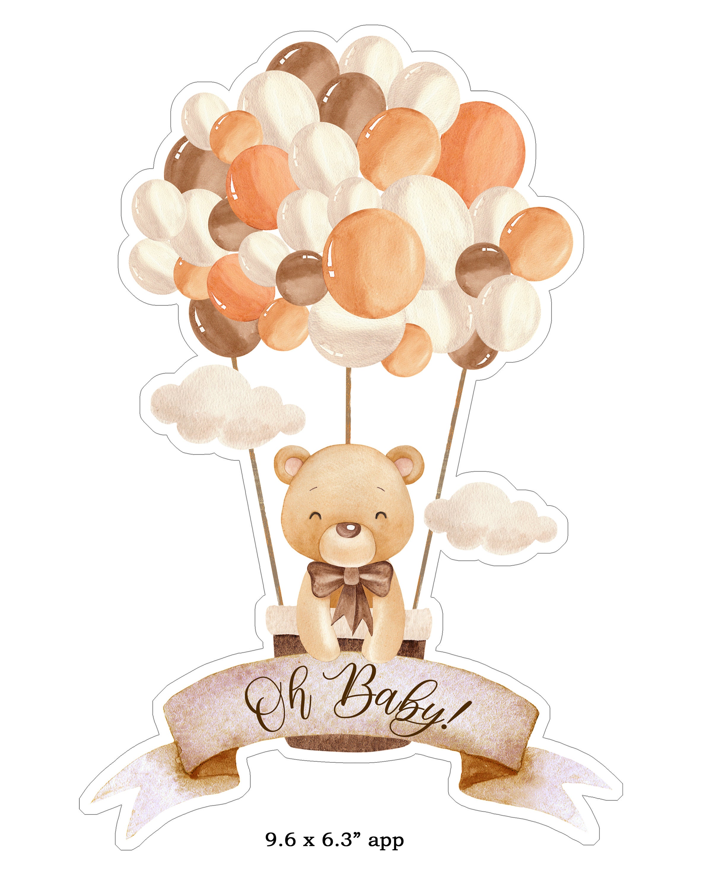 Teddy Bear Cake Topper Centerpiece Decoration Cutouts Cake - Etsy