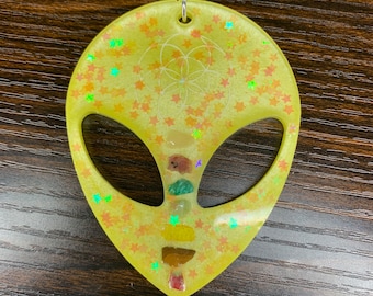 Alien Pendant Necklace Alien Head Wooden Alien Necklace - Etsy