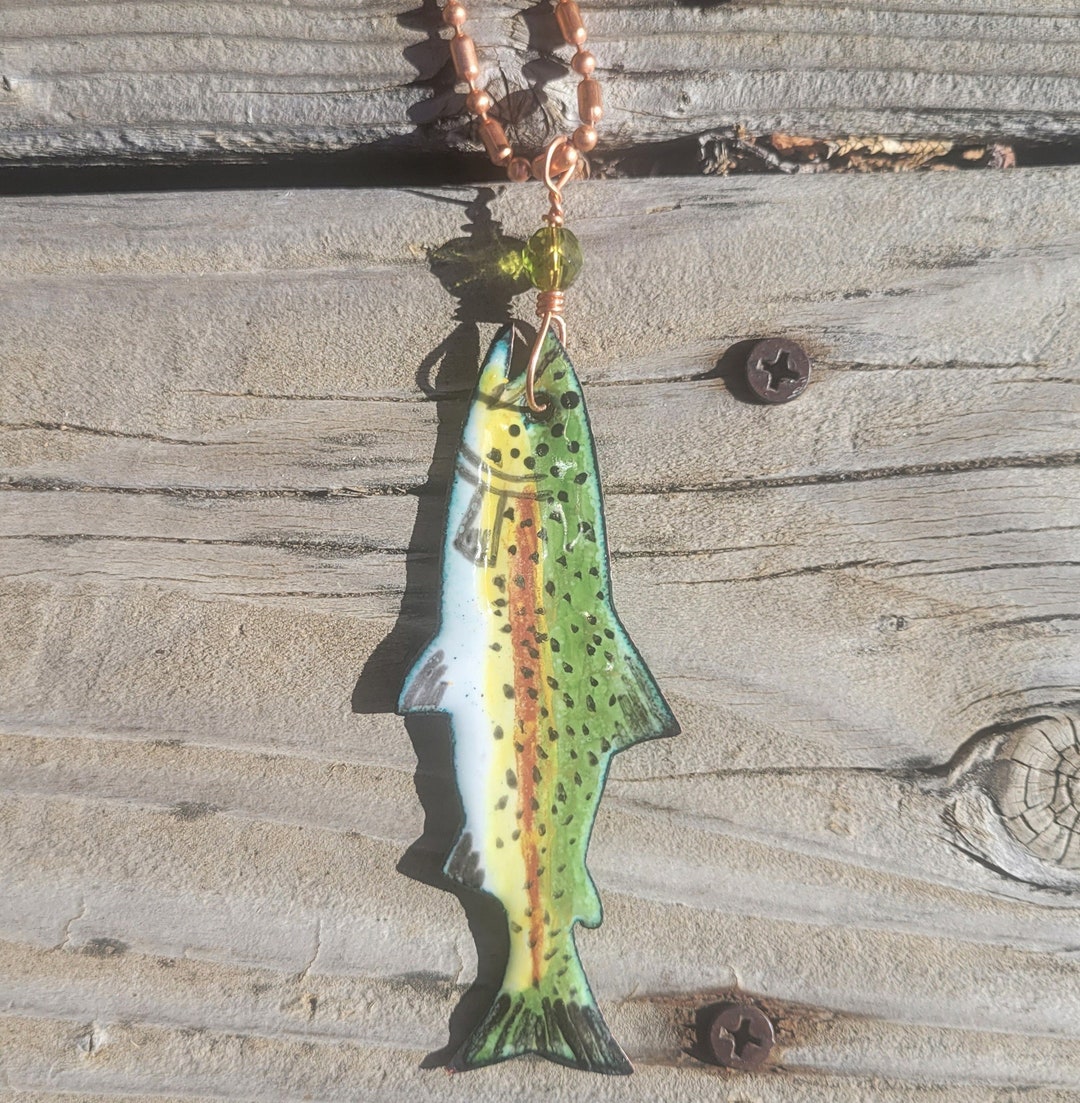 Rainbow Trout Pendant - Etsy