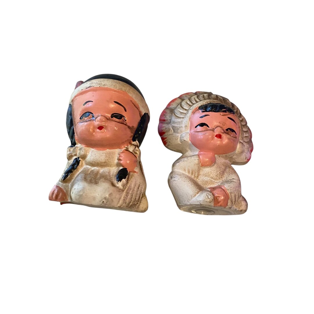 Vintage Porcelain Indian Girl and Boy Salt and Pepper Shakers ...