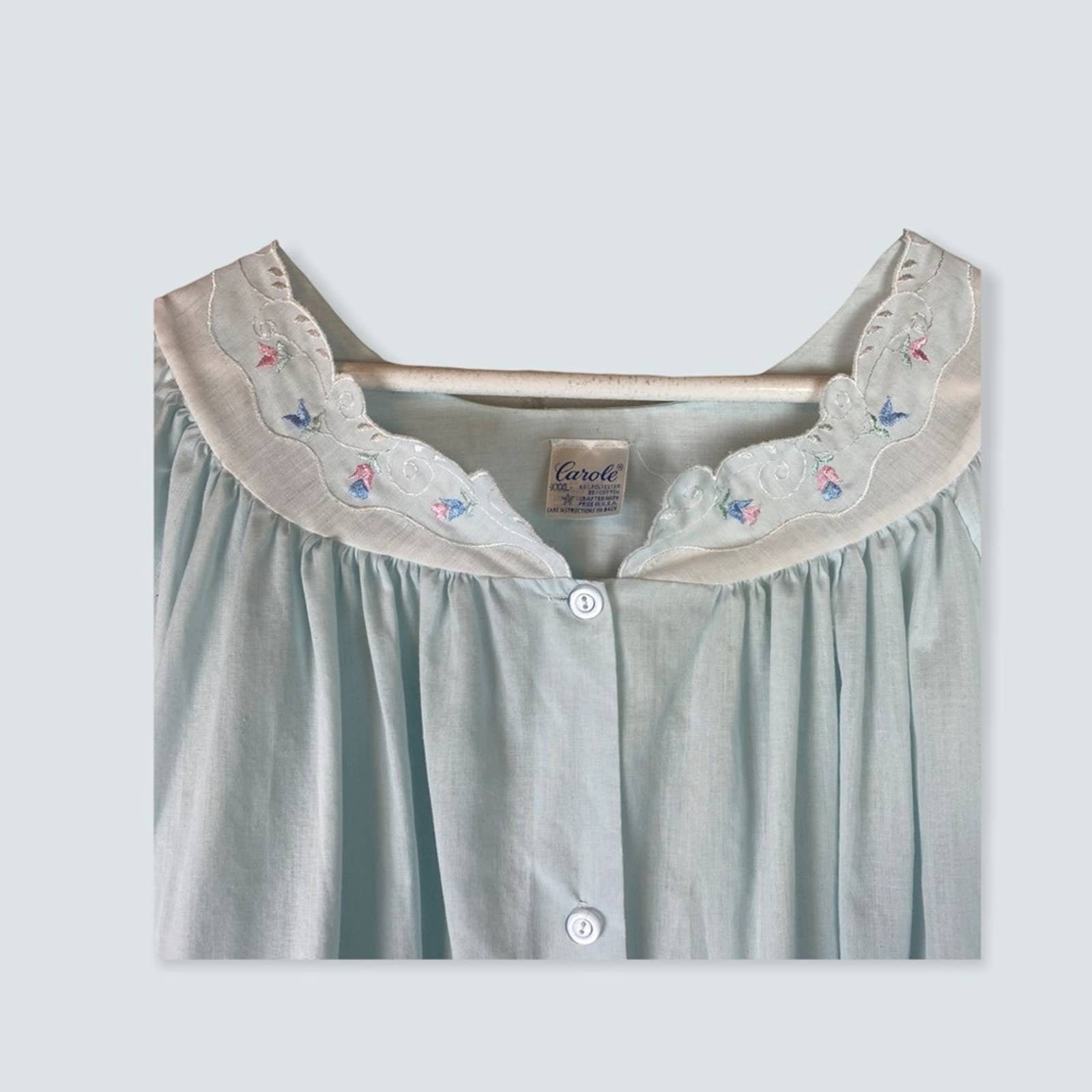 Vintage Carole Button up Nightgown. Powder Blue - Etsy