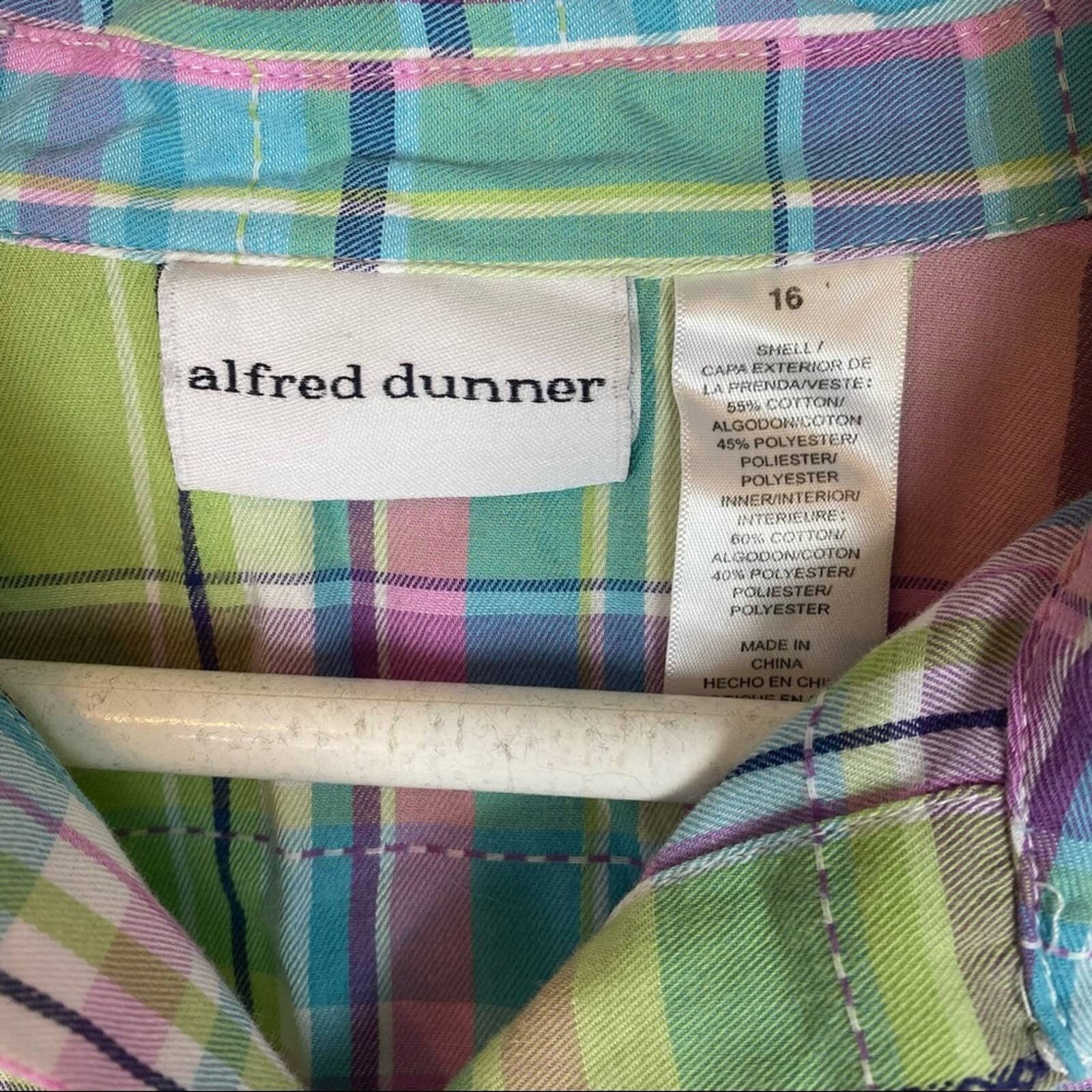 Vintage Alfred Dunner Pastel Check Plaid Button Top Size 16 - Etsy