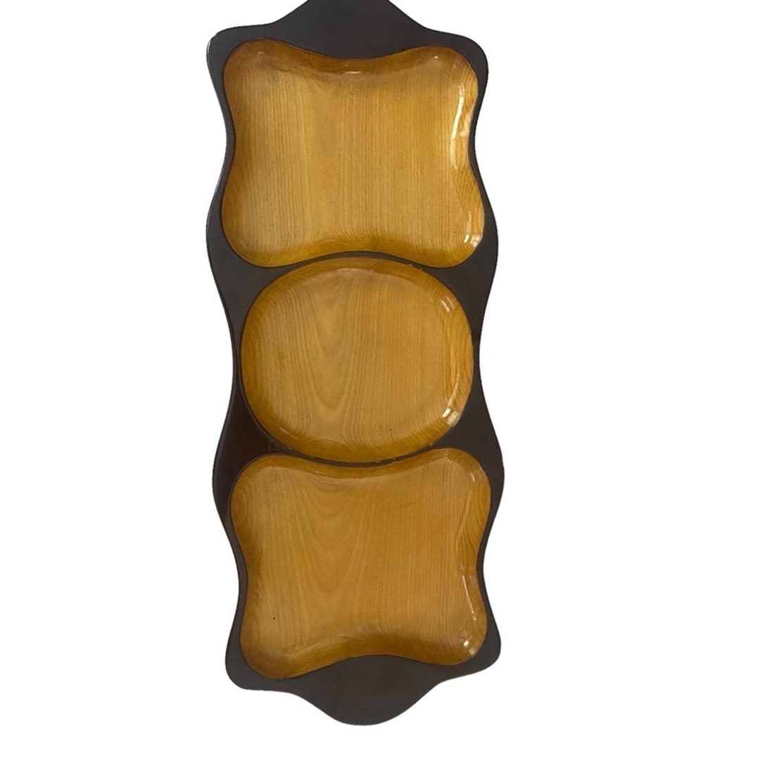 Vintage 3 Compartment Serving Tray. Made in Japan. 17in Long. - Etsy