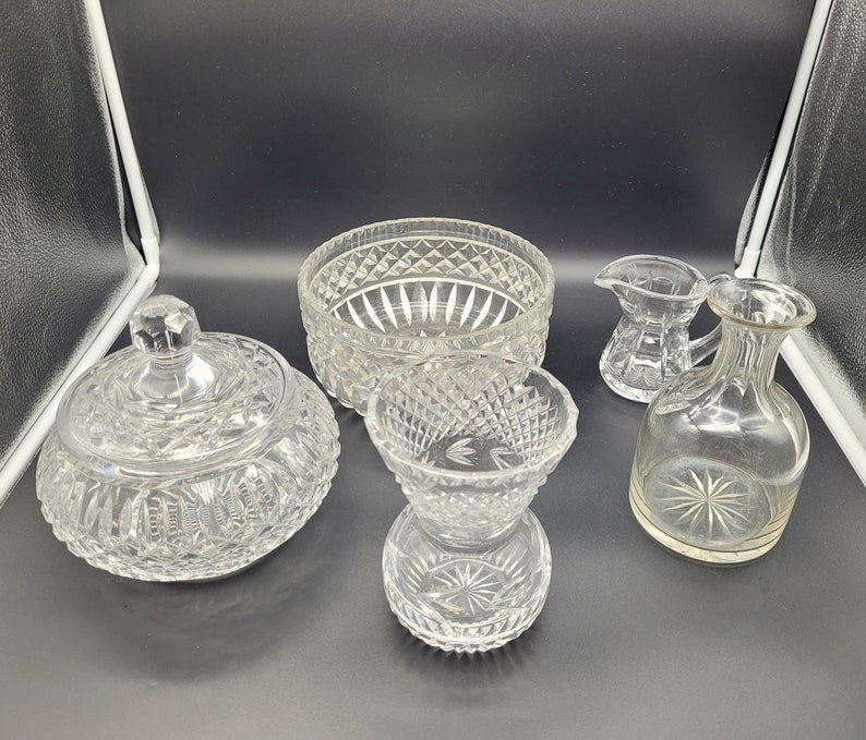 Antique Irish Cut Crystal Collection 5 Peices One Waterford - Etsy