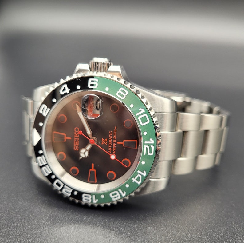 Seiko Watch Mod Seiko Sprite Mod Watches Black / Red Dial - Etsy