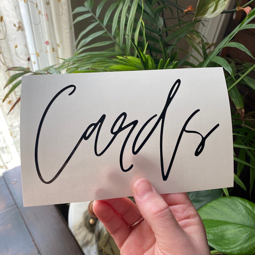 Cards Vinyl Decal, Wedding Card Box, Custom Vinyl Decal - Etsy
