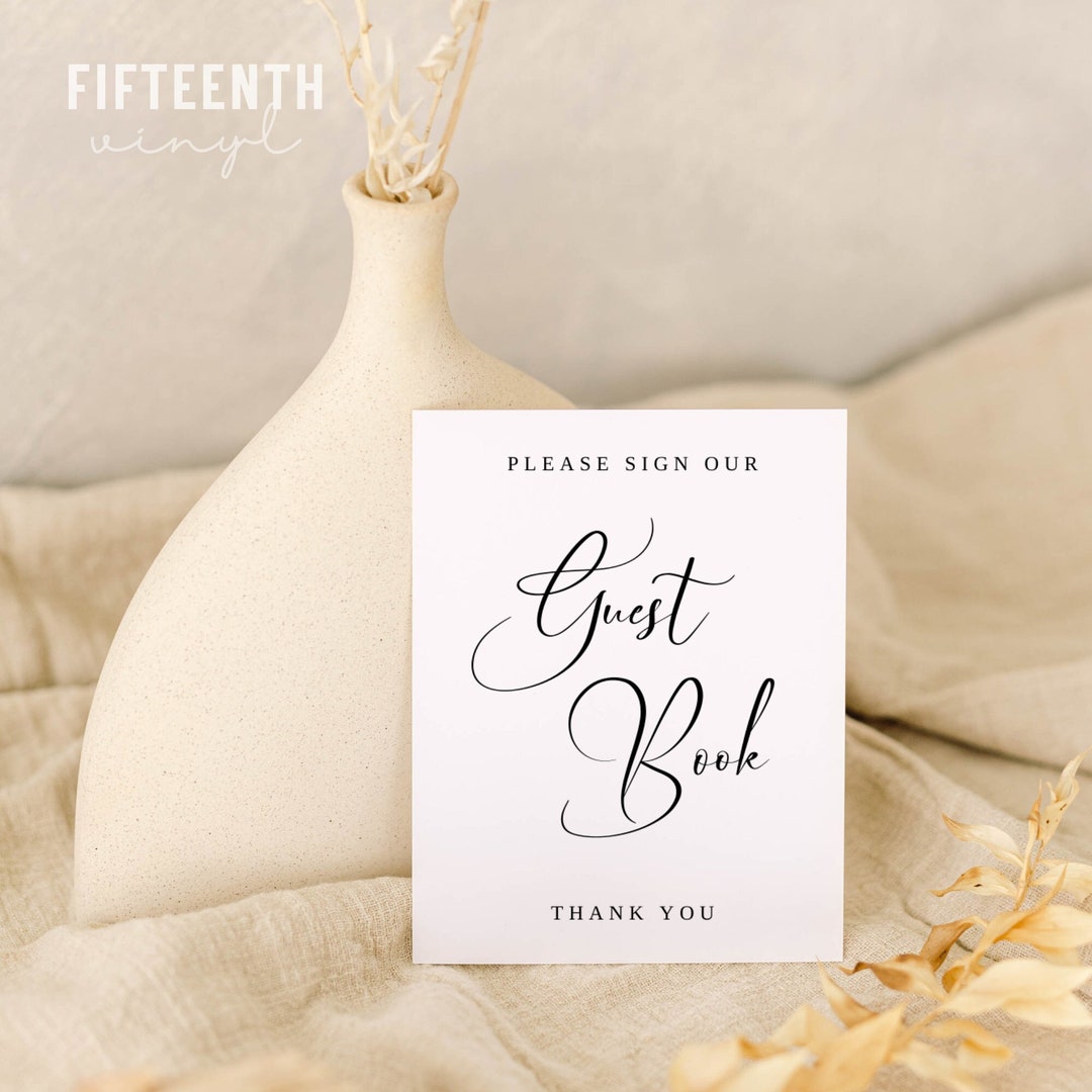 EVRUINEM Guest Book Sign, Printable Wedding Template, Guest Book Table ...