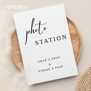 EVRUINEM Photo Station Sign, Printable Wedding Template, Download ...
