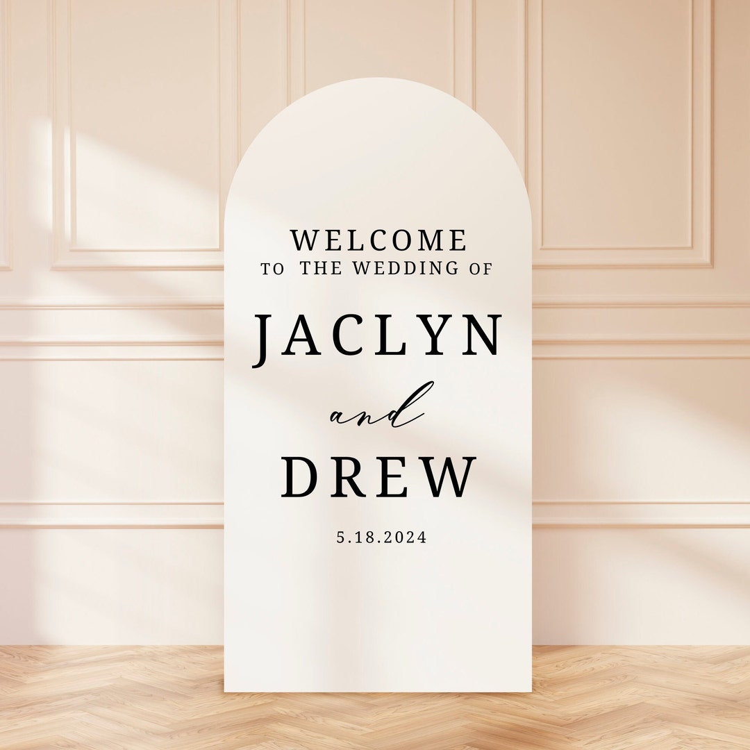 Wedding Welcome Sign Vinyl Decal, Wedding Arch Sign, Personalized ...