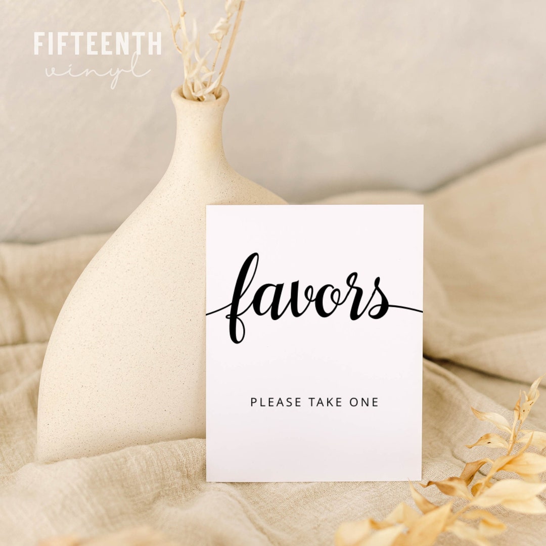 DRETERRA Favors Sign, Printable Wedding Template, Download, Minimalist ...