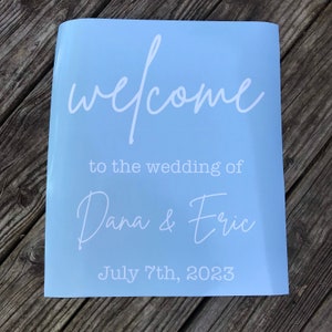 Custom Wedding Sign Vinyl Decal - Etsy