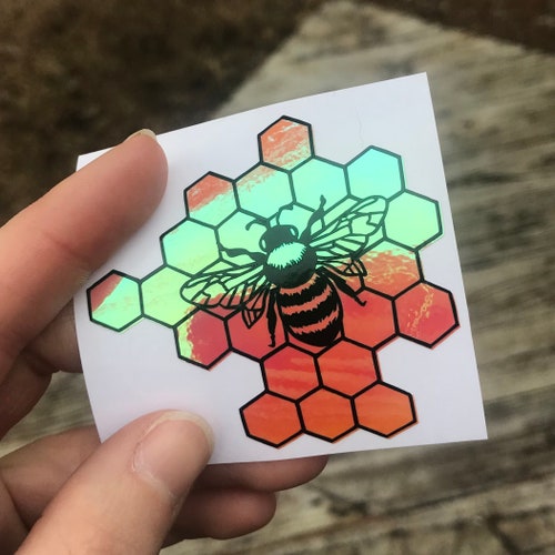 Honeycomb Vinyl Decal Bee Hive Laptop Stickers Honey Jar - Etsy