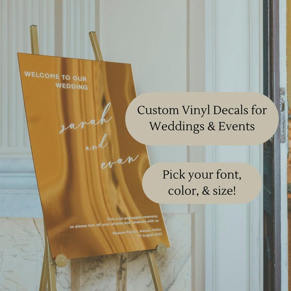 Wedding Vinyl Decals - Etsy